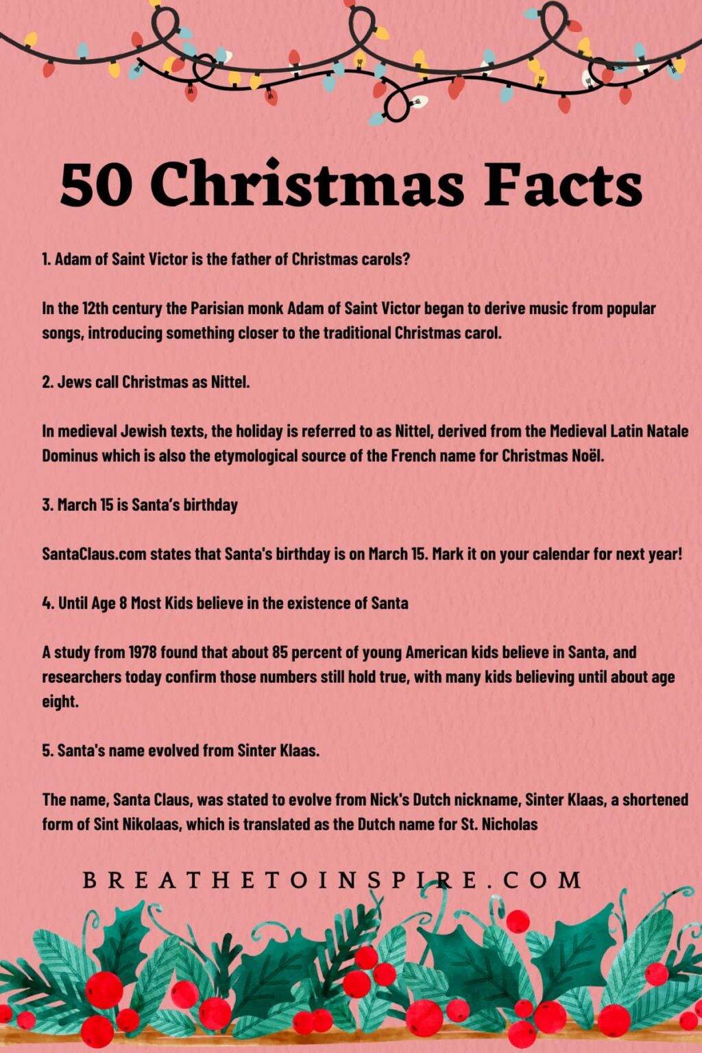 50 Christmas Facts About History, Fun Holiday Traditions All Around The ...