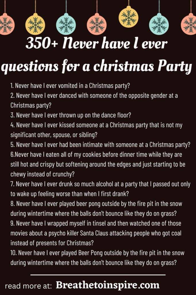 350+ Never Have I Ever Christmas Questions 2023 Winter Holidays Game ...