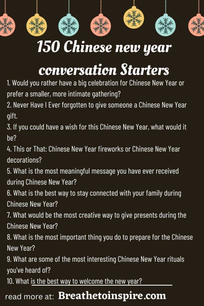 150 Chinese New Year Questions To Ask As Icebreakers And Conversation ...