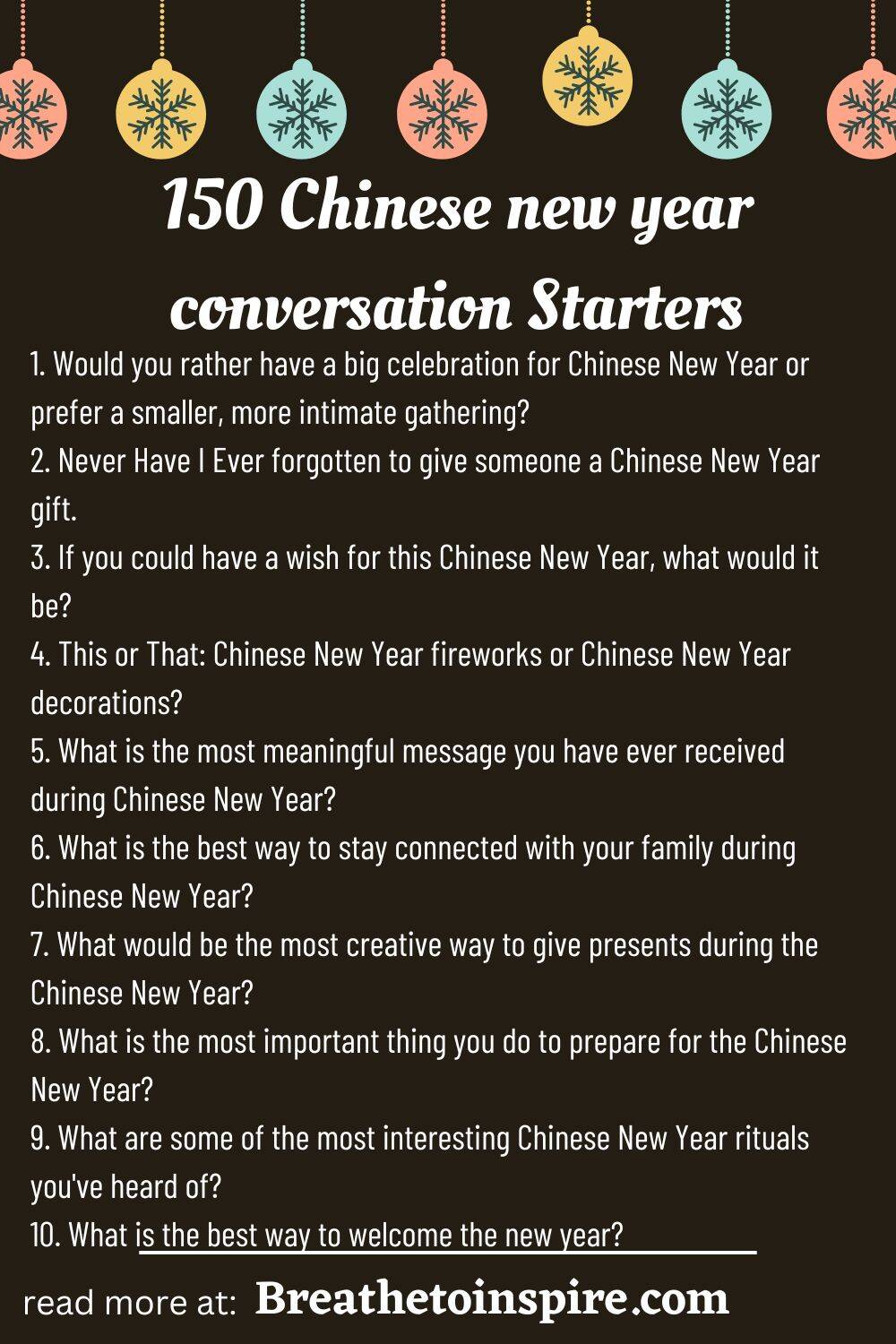 150 Chinese New Year Questions To Ask As Icebreakers And Conversation ...