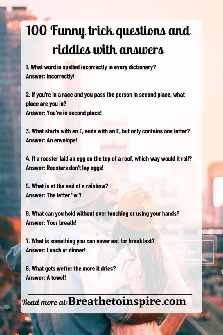 100 Funny Trick Questions And Answers ( Tricky Riddles Edition For Fun ...