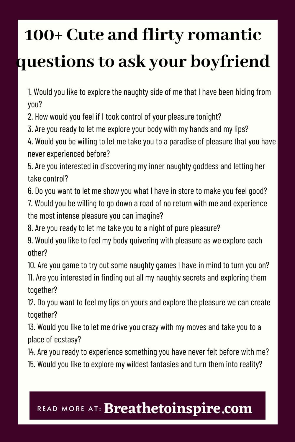 100+ Romantic Questions To Ask Your Boyfriend - Breathe To Inspire