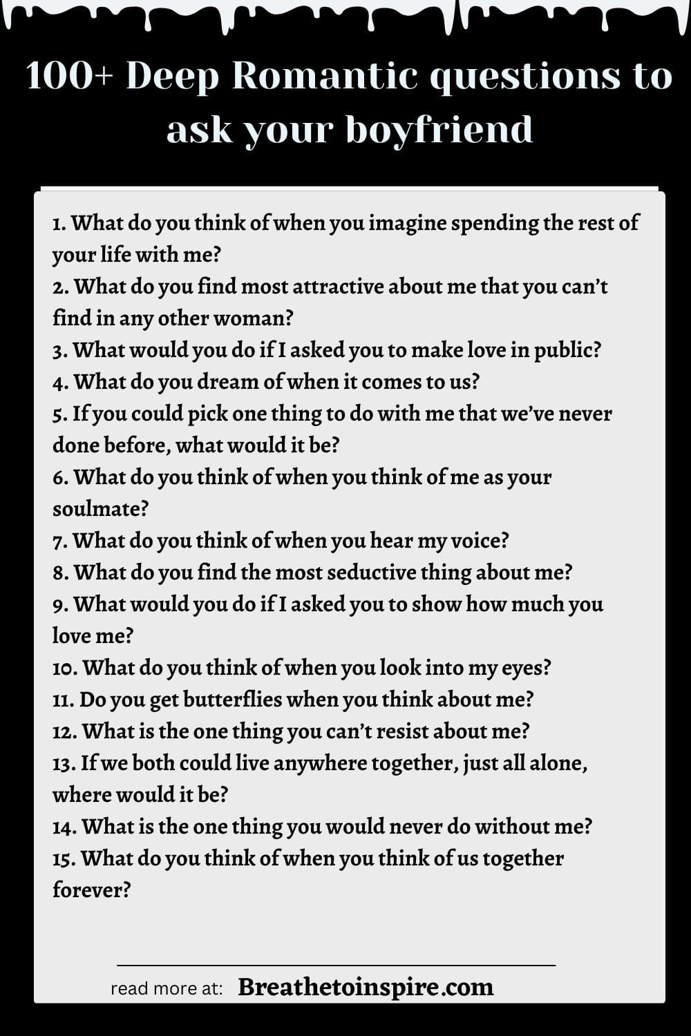 100+ Romantic Questions To Ask Your Boyfriend - Breathe To Inspire