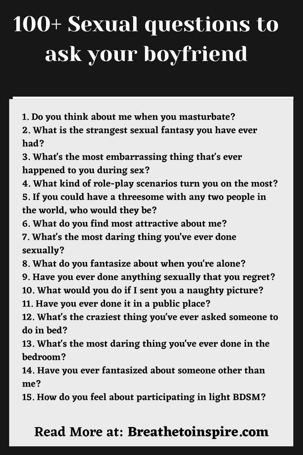 100+ Sexual Questions To Ask Your Boyfriend (very Sexy, Intimate, Flirty, Romantic And Fantasies ...