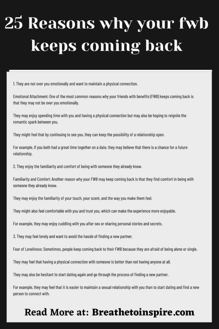 Why Does My Fwb Keeps Coming Back? (meaning, 25 Reasons, Tips With ...