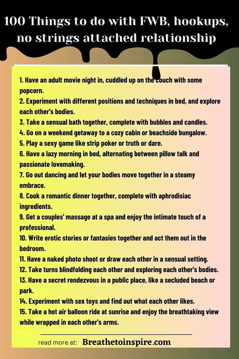 100 Things To Do With Friends With Benefits, Hookups Or No Strings ...