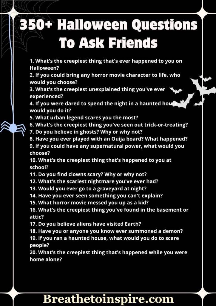 350+ Halloween Questions To Ask For This Spooky Season To Get Into The ...
