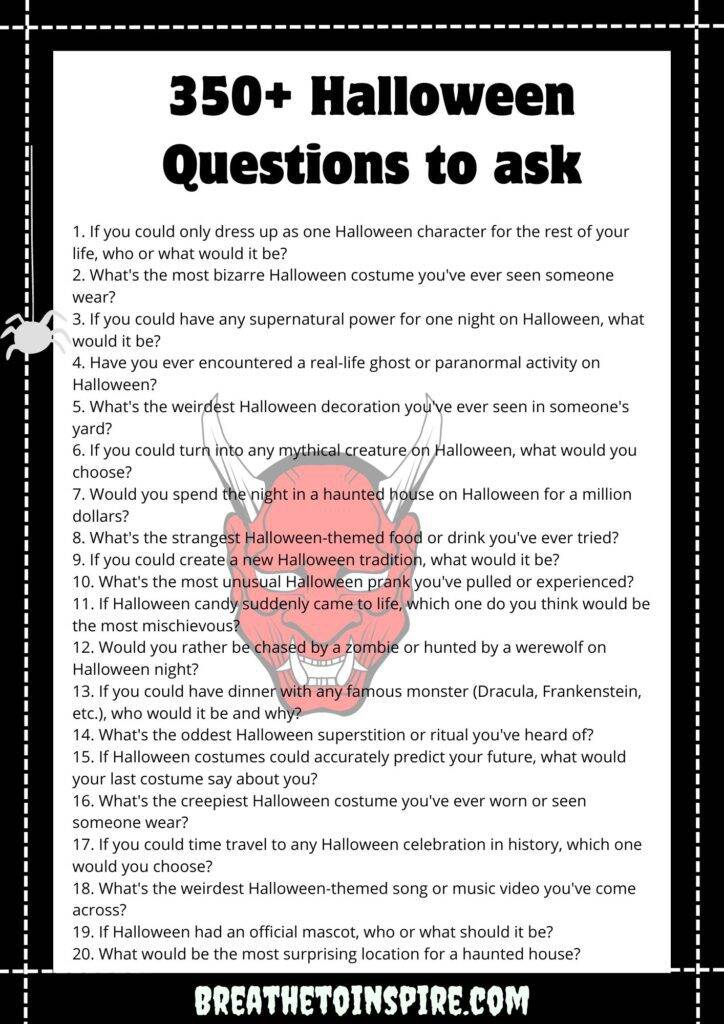 350+ Halloween Questions To Ask For This Spooky Season To Get Into The ...