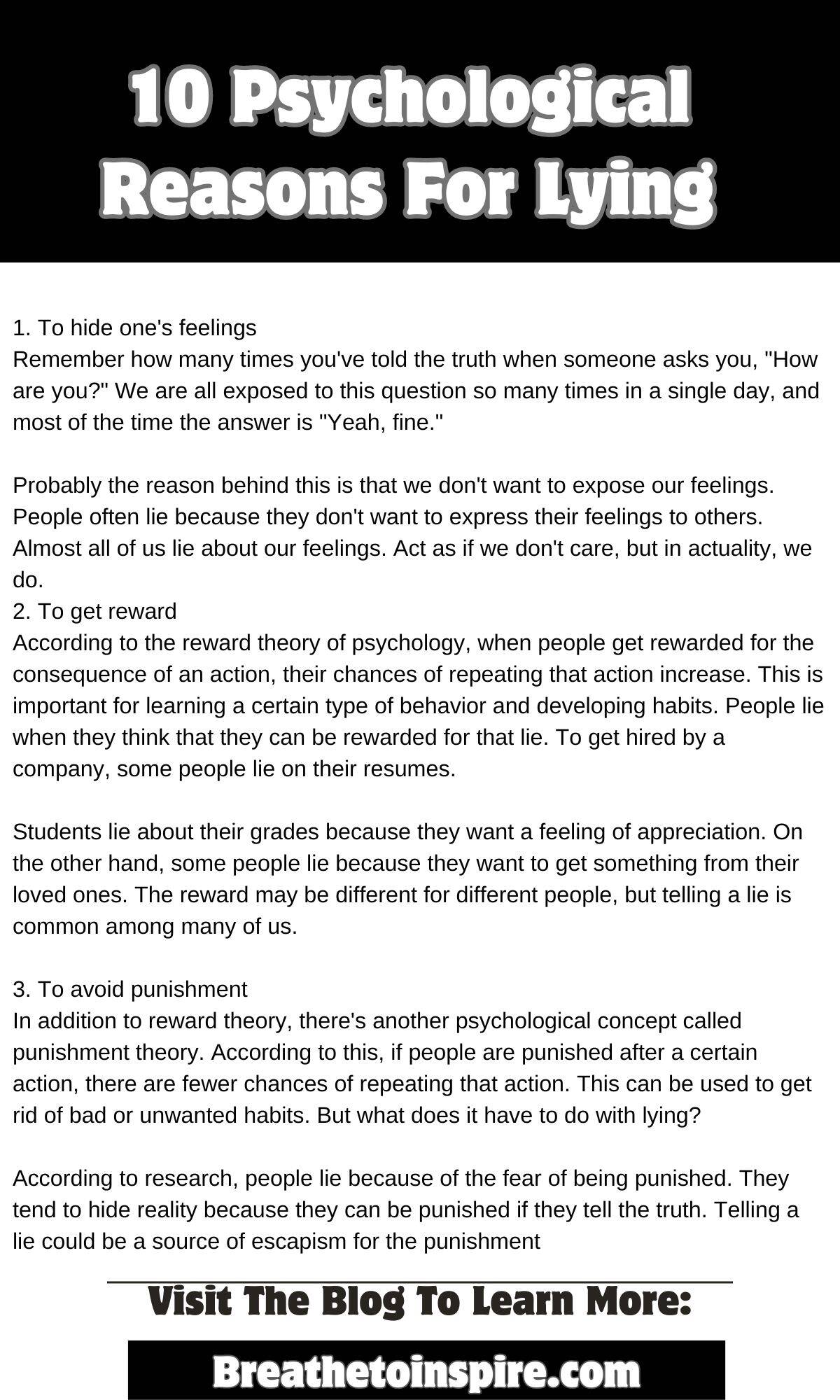 10 Psychological Reasons For Lying In Relationships, In Personal And ...